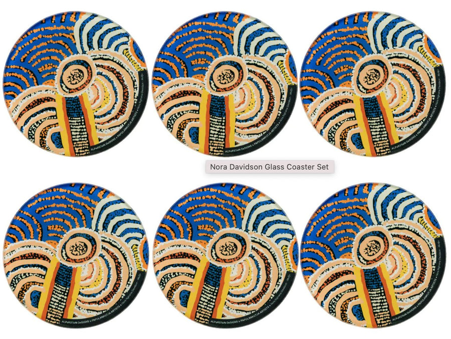 Nora Davidson Glass Coaster Set by Alperstein Designs