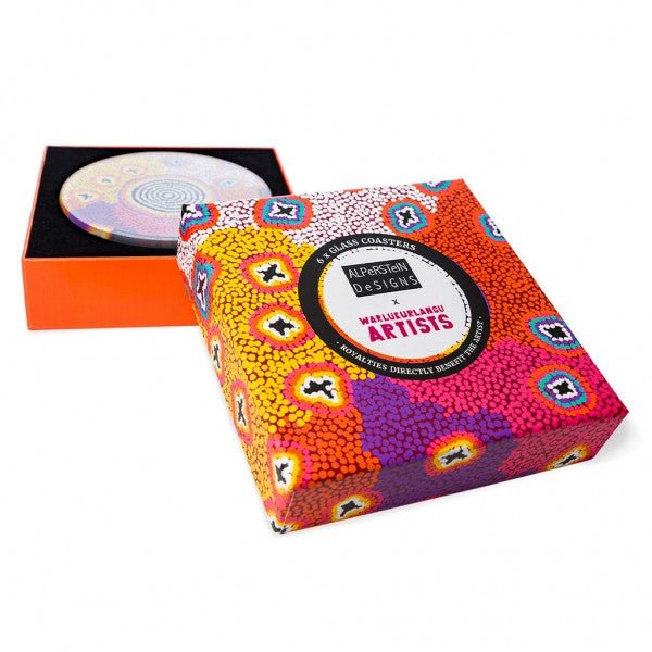 Alperstein Designs Ruth Stewart Glass Coaster Set