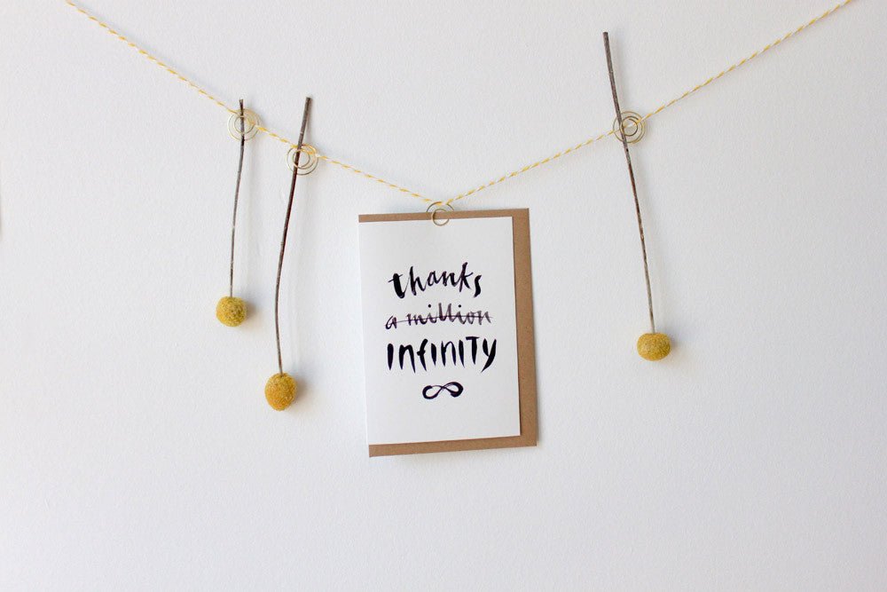 Thanks Infinity Greeting Card | Recycled Paper